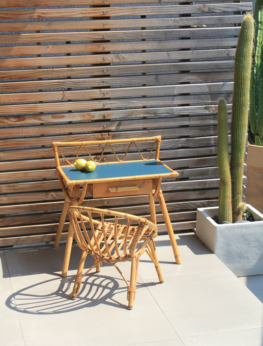 Petit bureau rotin " Marceau" – Citron12 - Boutique de Meubles Vintage